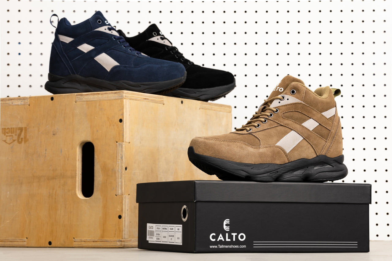 CALTO - S33595 - 4 Inches Taller (Blue/Grey) - Sneakers – Tallmenshoes.com