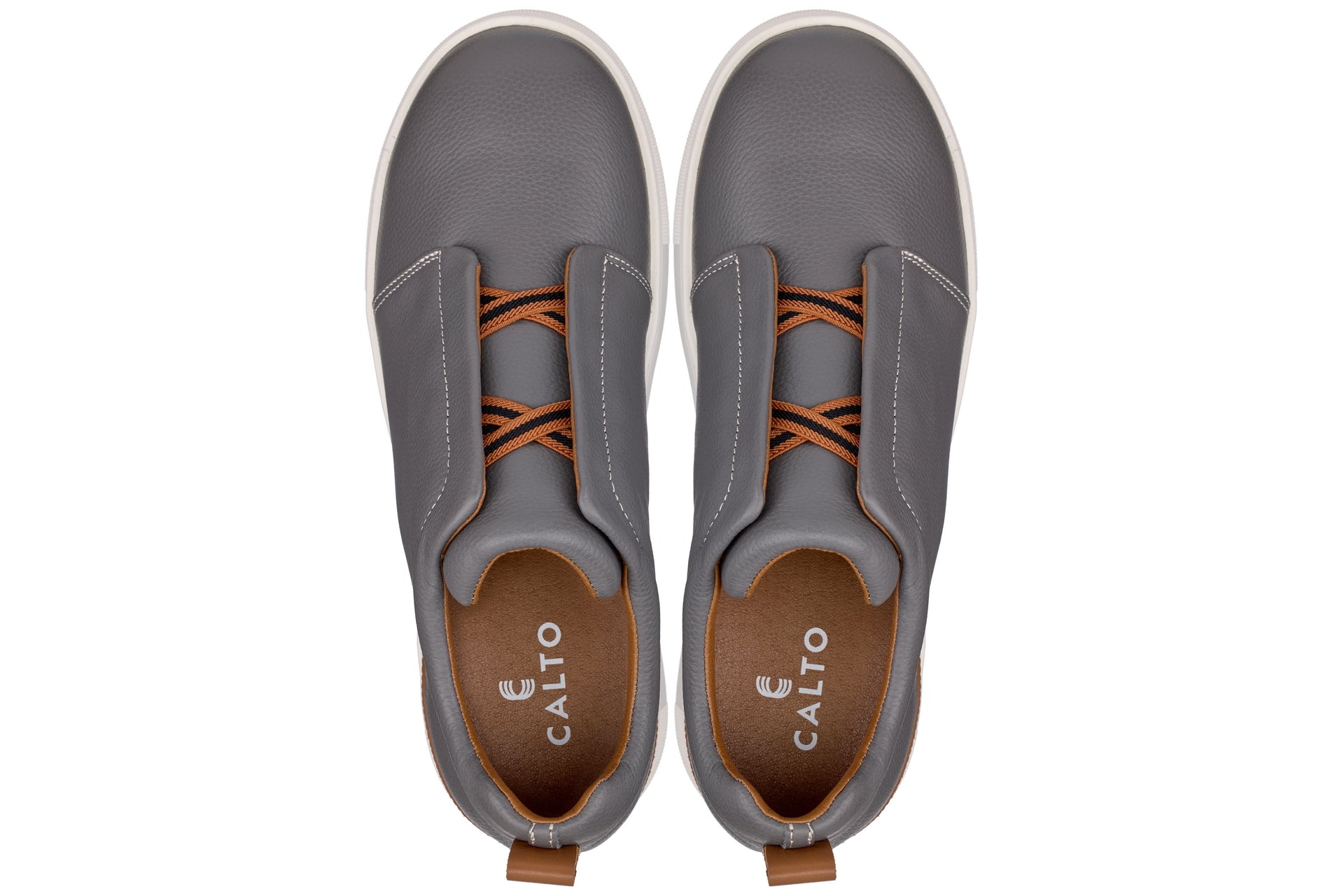 CALTO - J1935 - 2.6 Inches Taller (Grey) - Slip Loafers – Tallmenshoes.com