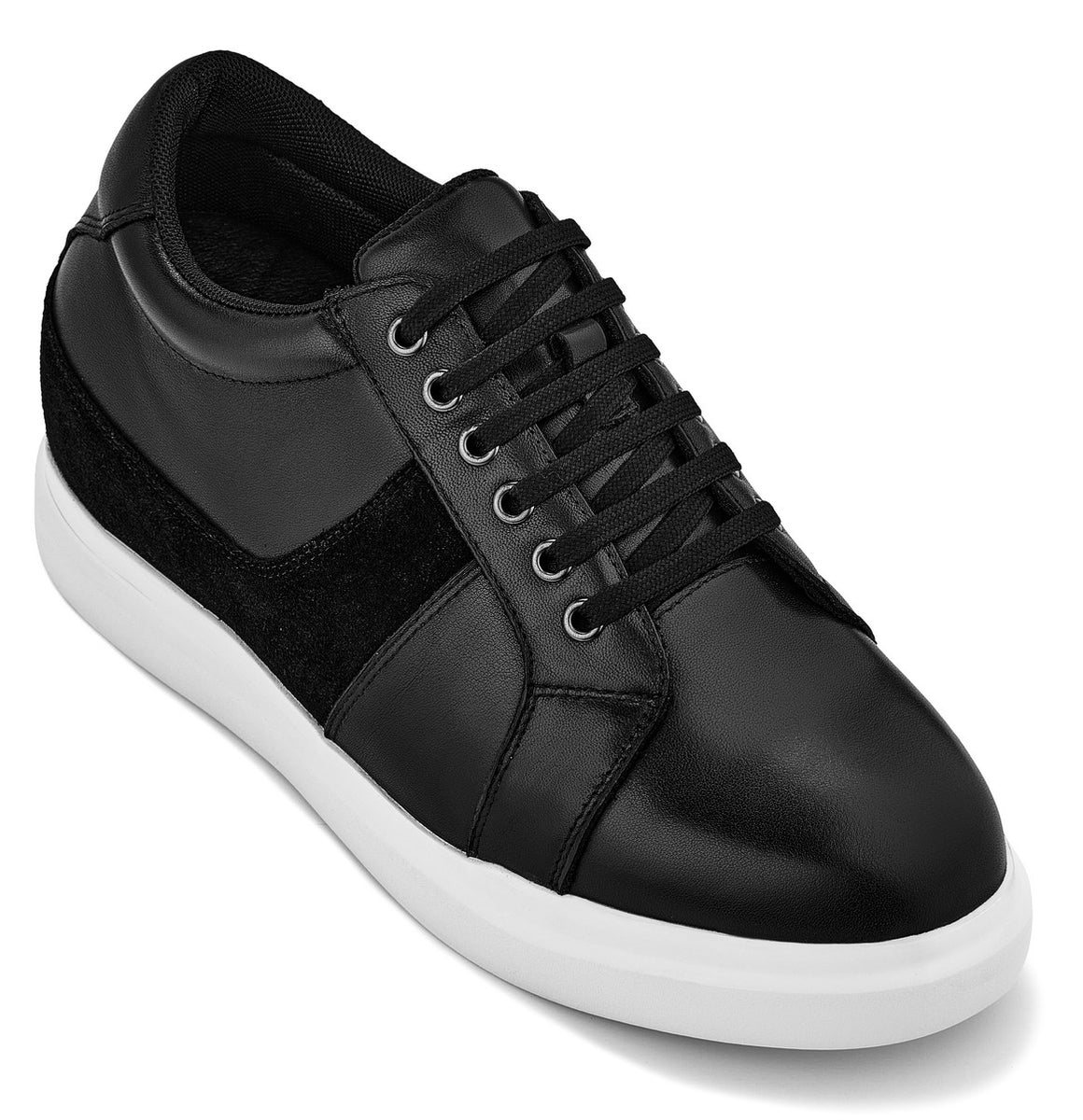 CALTO - K1530 - 3 Inches Taller (Black) - Lightweight Leather Sneakers ...