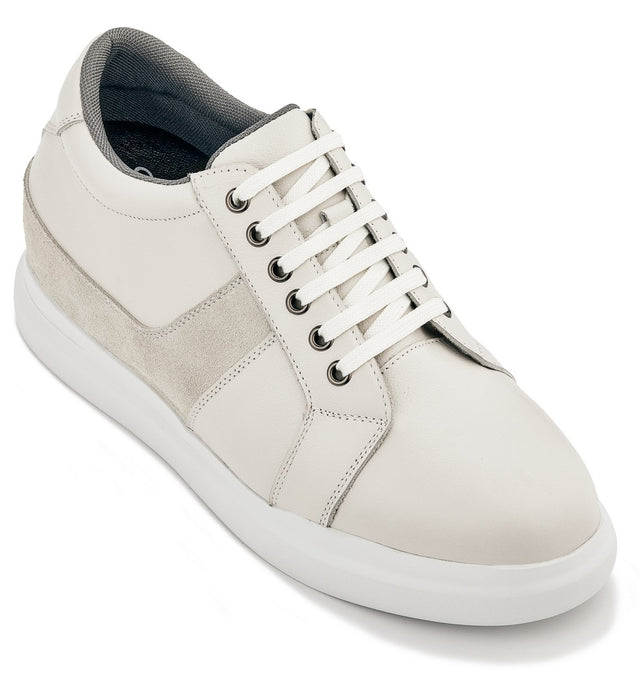 CALTO - K1531 - 3 Inches Taller (Off White) - Lightweight Leather Snea ...