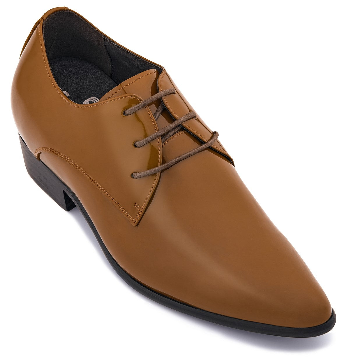 CALTO - K2728 - 2.8 Inches Taller (Light Brown) - Patent Leather Sharp ...