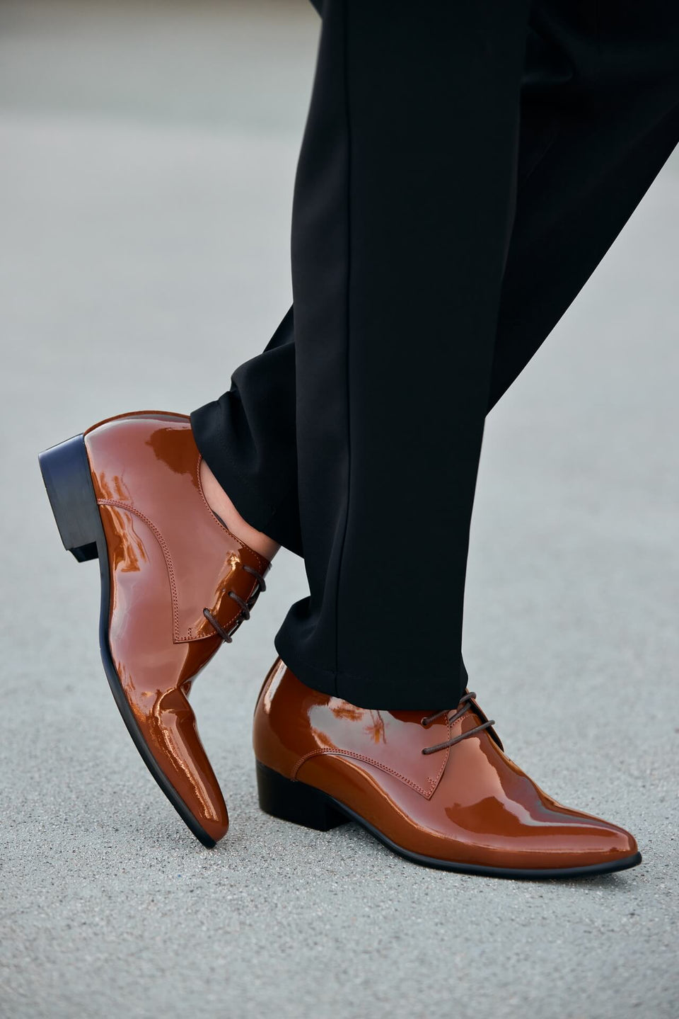 CALTO - K2728 - 2.8 Inches Taller (Light Brown) - Patent Leather Sharp ...