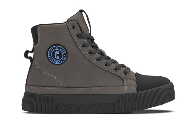 CALTO - S3423 - 2.4 Inches Taller (Grey) - Cap Toe High Top Zip-Up Sne ...