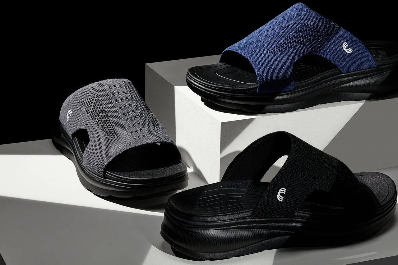 CALTO - X1659 - 2 Inches Taller (Black/Knitted Navy) – Tallmenshoes.com