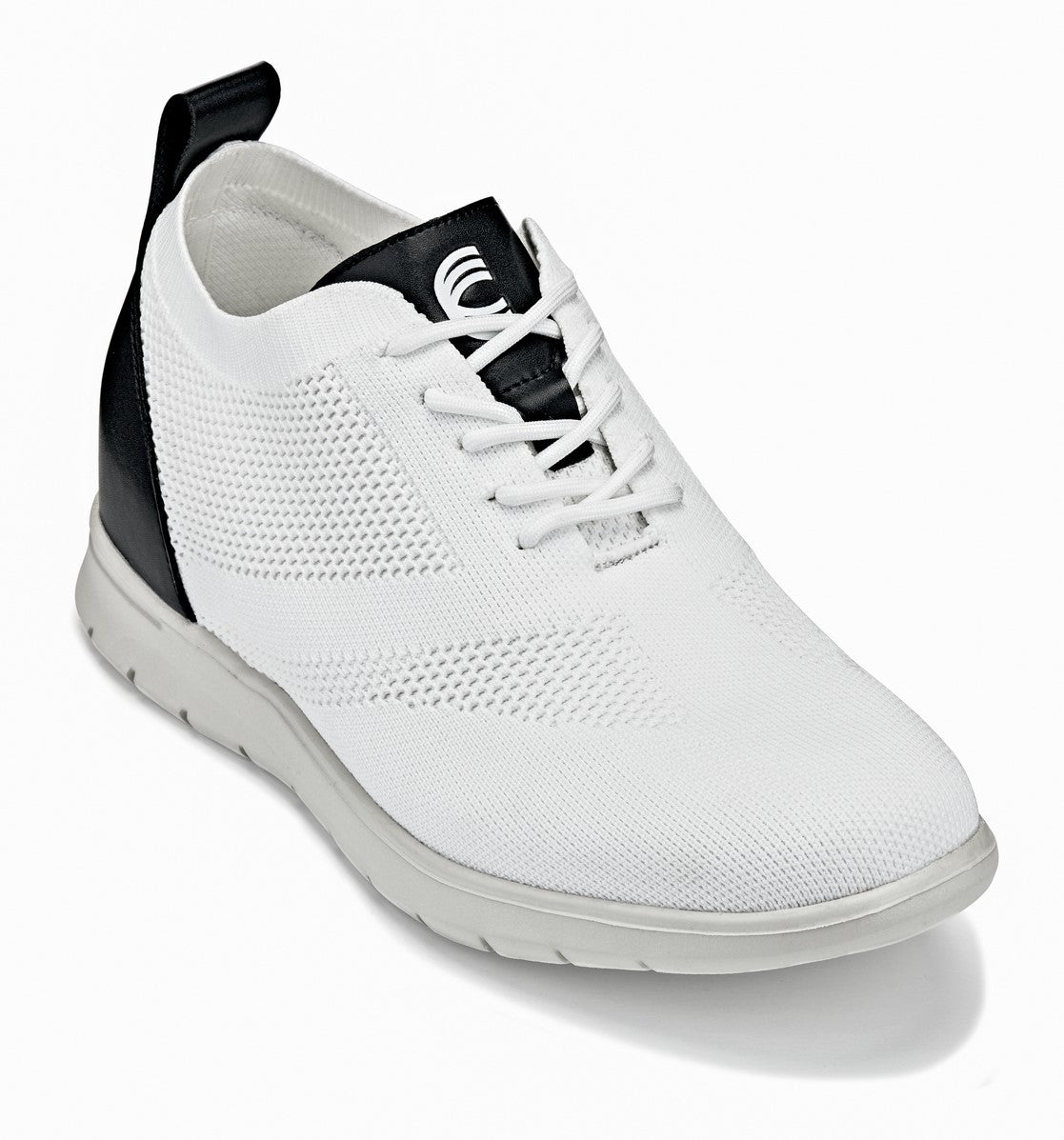 CALTO - X2212 - 2.4 Inches Taller (White/Black) - Lace Up Casual Walke ...