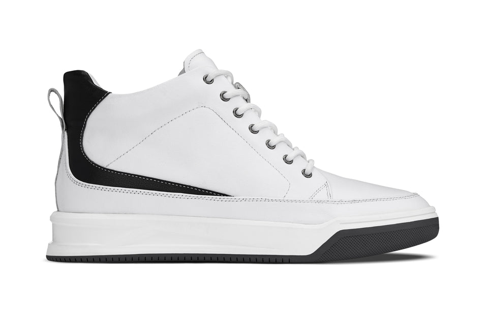 CALTO - Y7151 - 2.6 Inches Taller (Off-White) - Leather Ankle Top Sneak ...