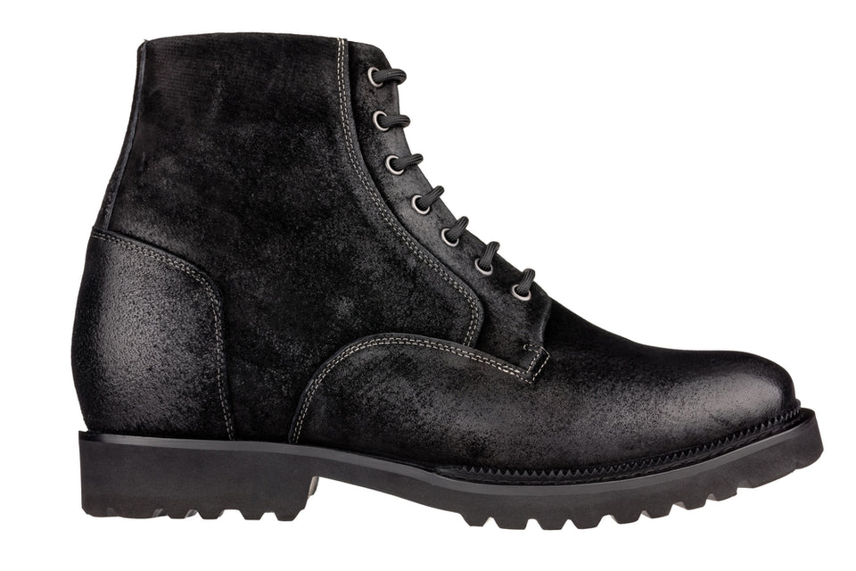 CALTO - K24401 - 3 Inches Taller (Nubuck Black) - Casual Zipper Boots ...