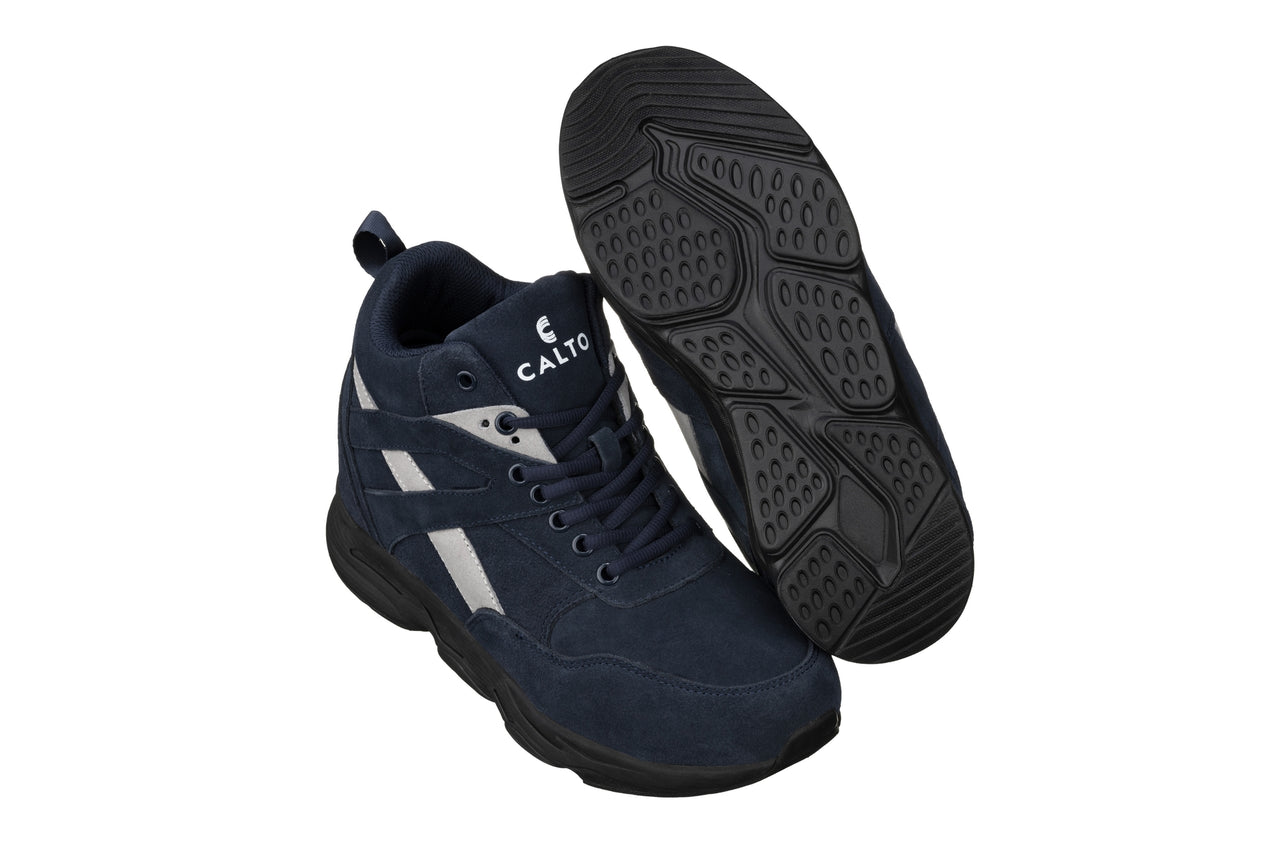 CALTO - S33595 - 4 Inches Taller (Blue/Grey) - Sneakers – Tallmenshoes.com