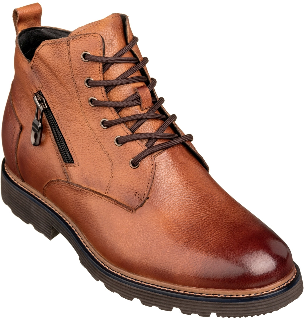 CALTO - Y42072 - 2.8 Inches Taller (Brown) - Dressy Casual Boots ...