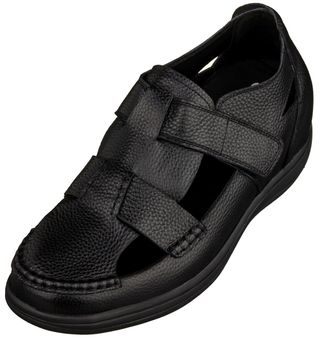 CALTO - K2661 - 3.2 Inches Taller (Black) - Casual Fisherman Sandal ...