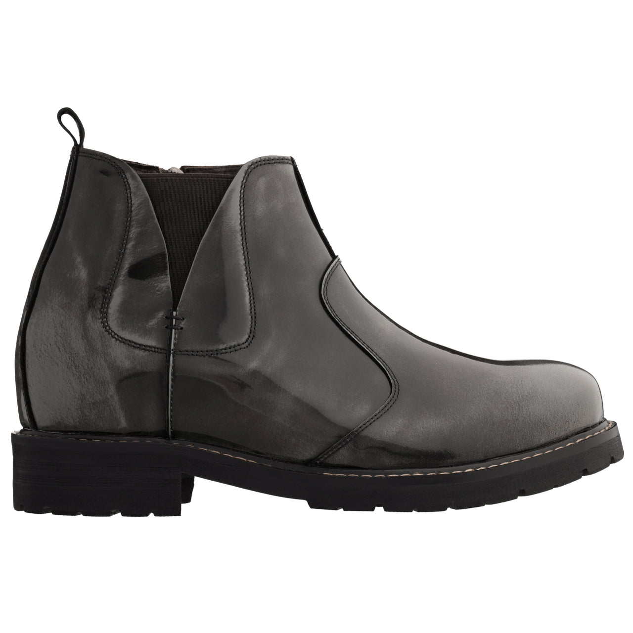 CALTO - K8991 - 3.6 Inches Taller (Grey) - Patent Leather Boot ...