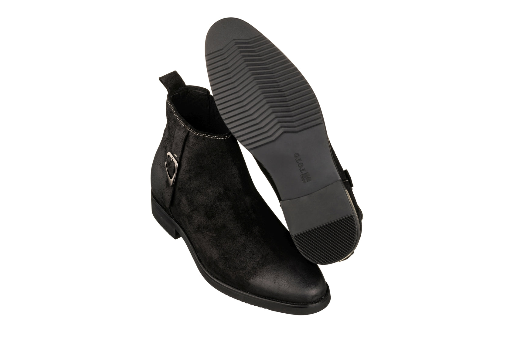 TOTO - K92081 - 3 Inches Taller (Nubuck Black) - Chelsea Ankle Boots ...