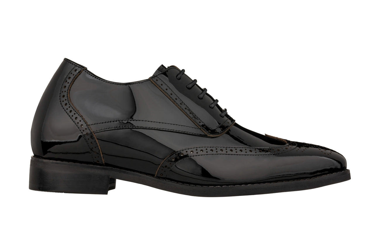 CALTO - S1015 - 3 Inches Taller (Black) - Patent Leather Dress Oxford ...
