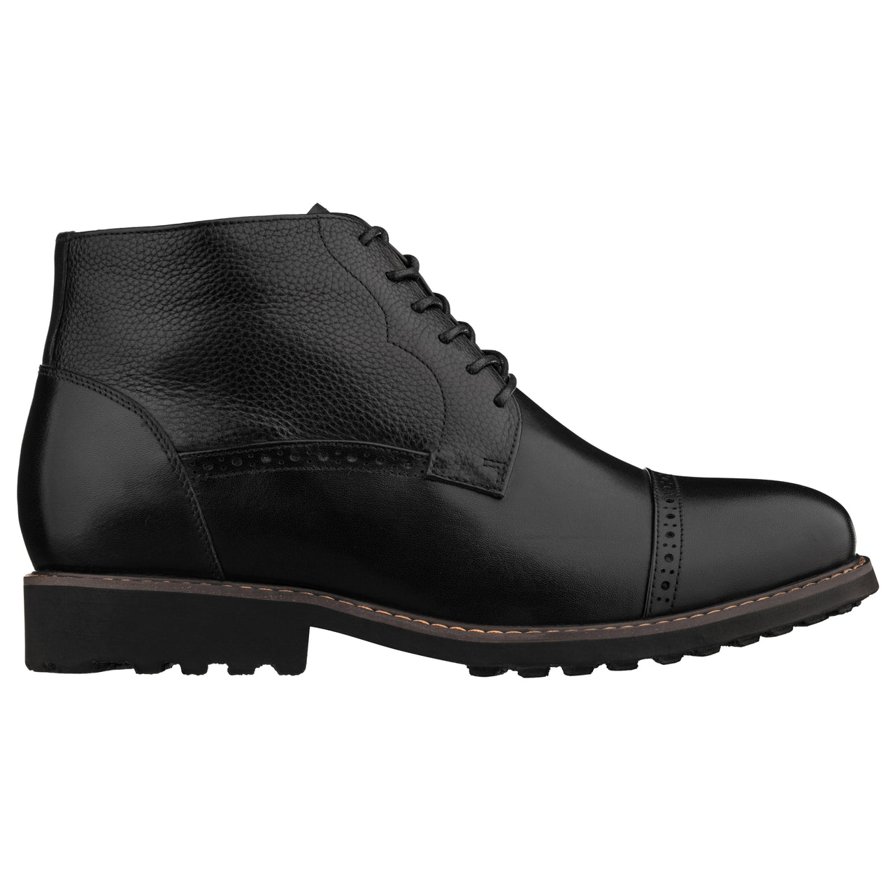 CALTO - Y41083 - 3.2 Inches Taller (Black) - Lace Up Casual Boots ...