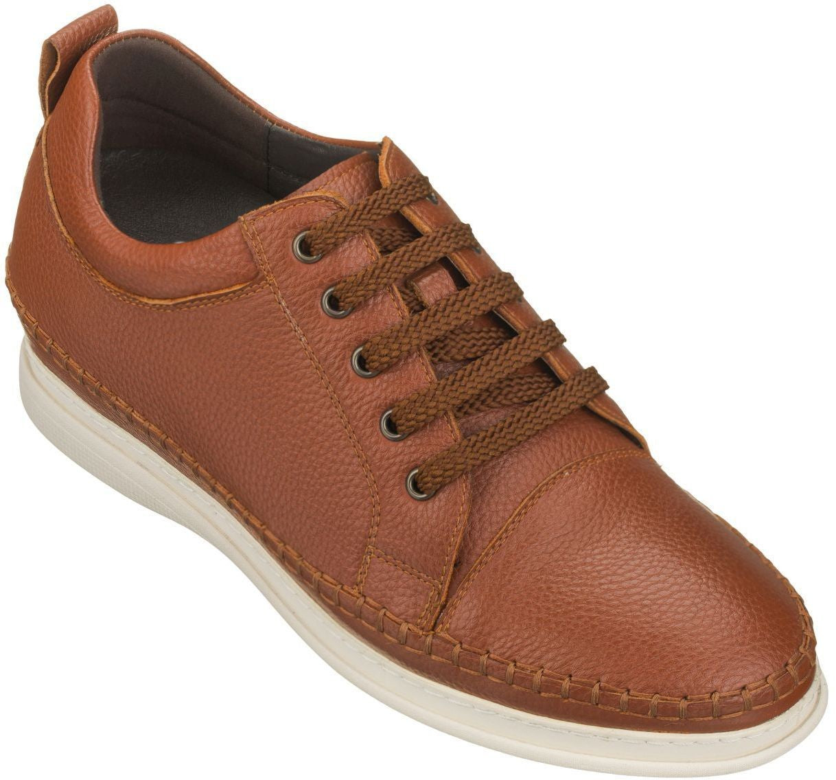 CALTO Casual Leather Sneakers - Brown – Tallmenshoes.com