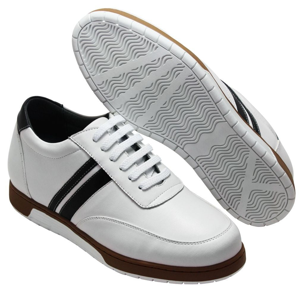 CALTO White Sneakers - 2.8 Inches - TallMenShoes.com – Tallmenshoes.com
