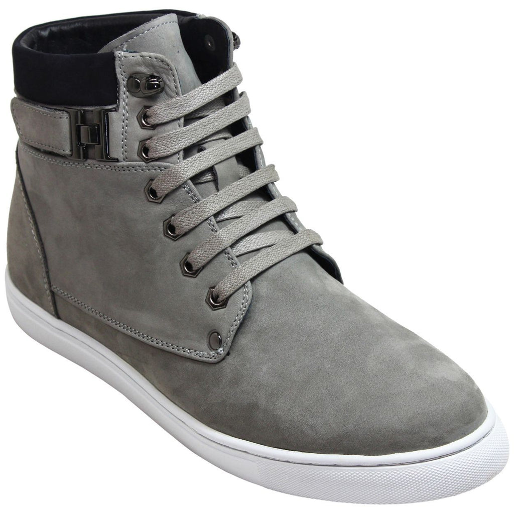 CALTO - T53120 - 2.6 Inches Taller (Nubuck Grey) - High top sneak-boot ...